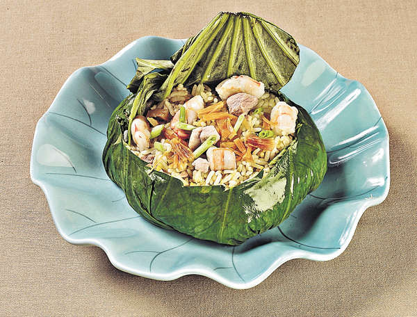 清香鮮蝦荷葉飯